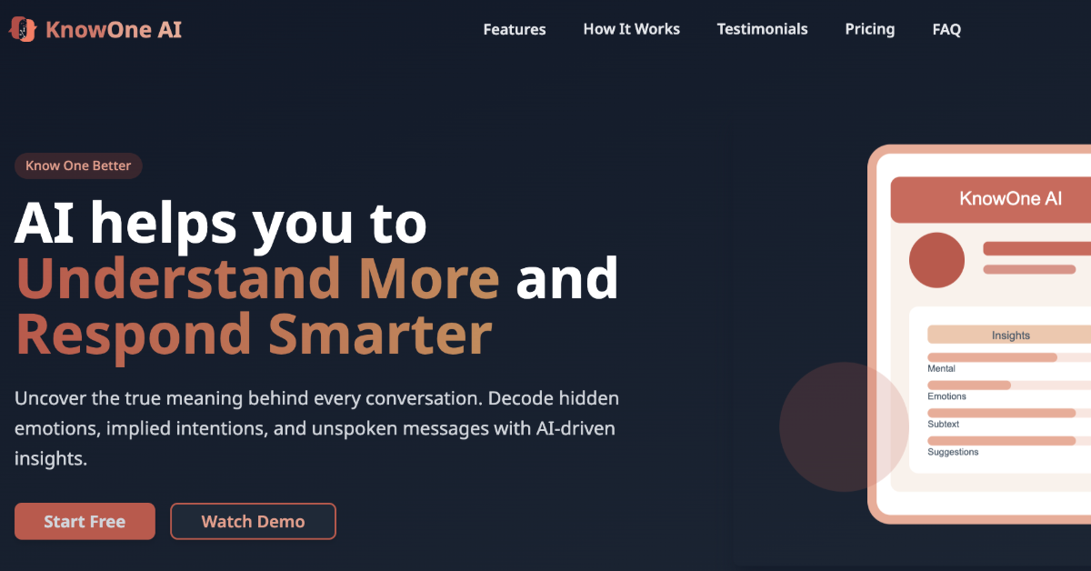 KnowOne AI - Understand Conversations, Improve Relationships